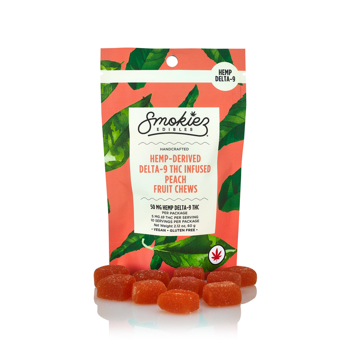 Peach 10pk 50mg Hemp Delta-9 Gummies – Smokiez CBD